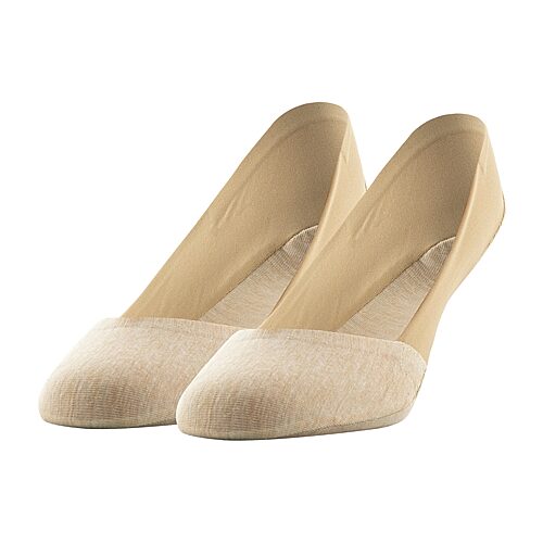 Peds Smooth Edge Low Cut Womens Multi-Pack 2 Pair Liner Socks  10-13  Beige