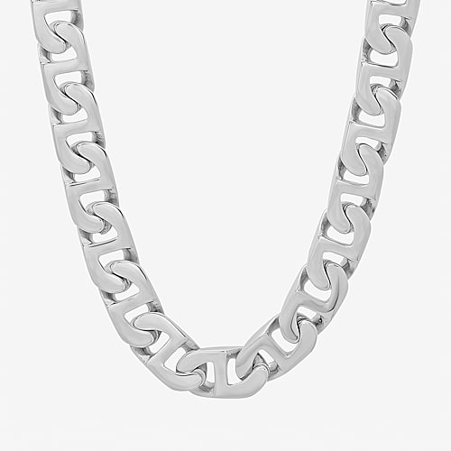 Mens Link Necklace in Stainless Steel  One Size