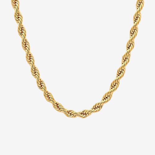 Click here for Mens Yellow Stainless Steel Solid Rope Chain Neckl... prices