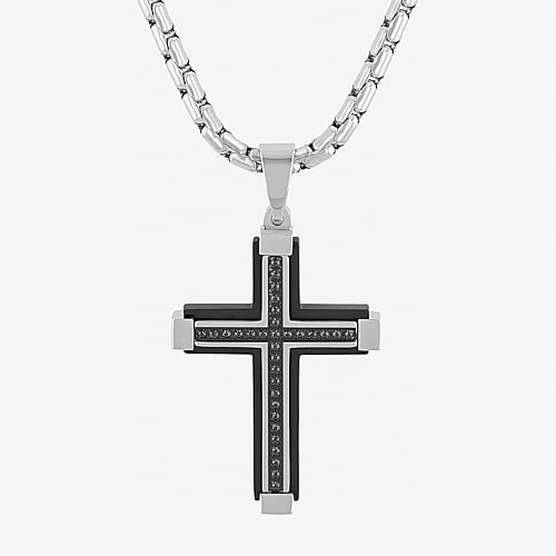 Click here for Mens 1/7 CT. T.W. Natural Diamond Stainless Steel... prices