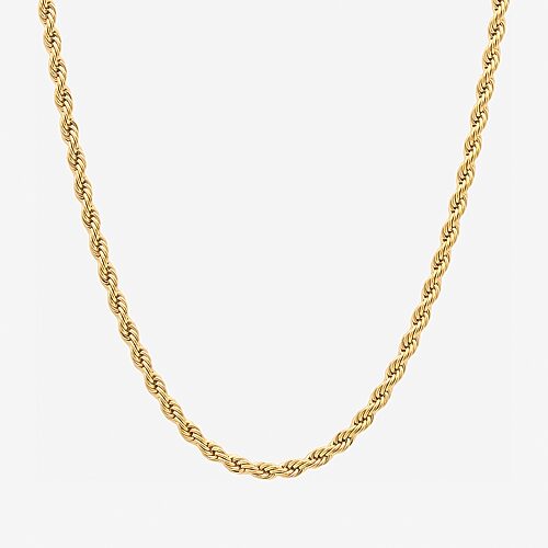 Click here for Mens Yellow Stainless Steel Solid Rope Chain Neckl... prices