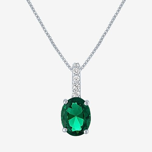 Click here for Womens Lab Created Green Emerald Sterling Silver O... prices