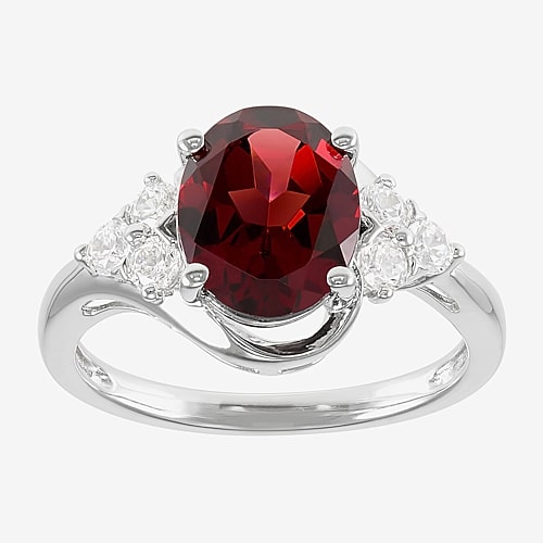 Click here for Womens Genuine Red Garnet Sterling Silver Oval Sid... prices