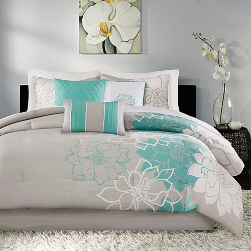 Madison Park Lola 7-Pc. Comforter Set  California King - Aqua