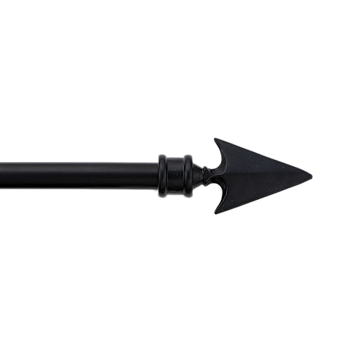 Deco Window Flat Arrow 3/4 IN Adjustable Curtain Rod  One Size  Black