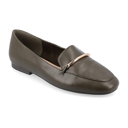 Journee Collection Wrenn Womens Moc Closed Toe Loafers  12 Medium  Green