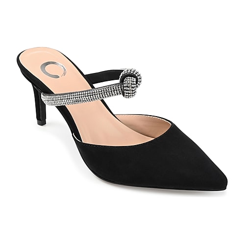 Journee Collection Womens Lunna Rhinestone Knot Dress Pumps - Black