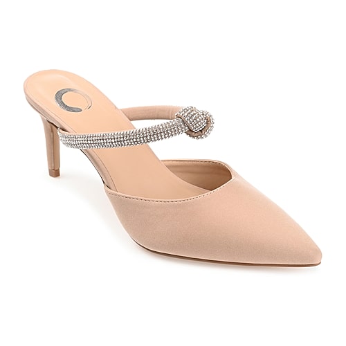 Journee Collection Womens Lunna Rhinestone Knot Dress Pumps - Tan
