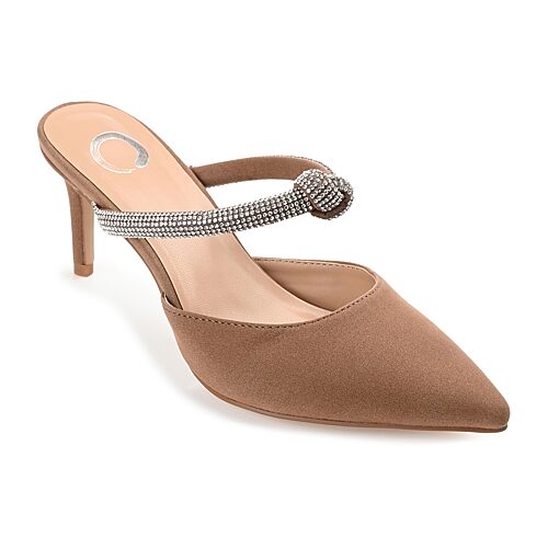 Journee Collection Womens Lunna Rhinestone Knot Dress Pumps - Brown