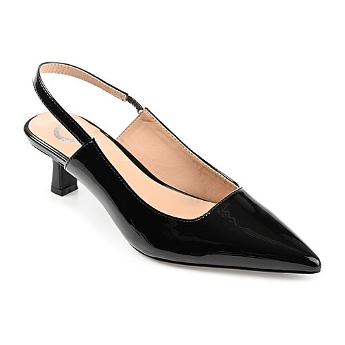 Journee Collection Paulina Womens Pointed Closed Toe Spool Heel Pumps  8 Medium  Black
