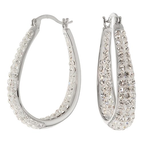 Click here for Sterling Silver Crystal Inside-Out Hoop Earrings... prices
