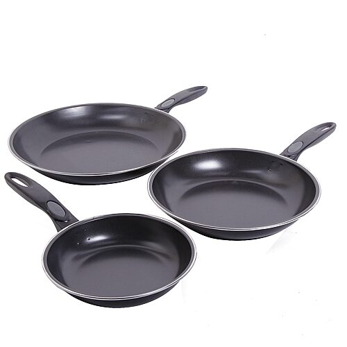 Click here for Aventura 3 pc Frying Pan Set - Black - Ez Cook - E... prices