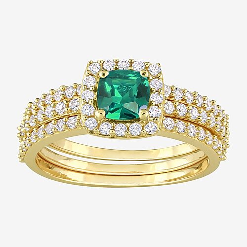 Click here for Modern Bride Gemstone Womens Lab Created Green Eme... prices