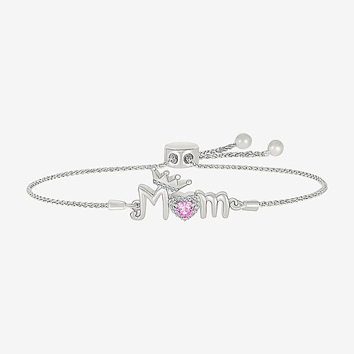 Click here for Mom Womens Lab Created Pink Sapphire Sterling Silv... prices