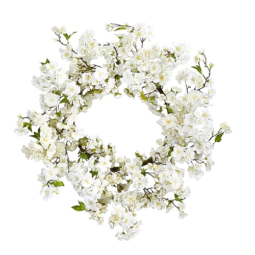 Click here for 24â Cherry Blossom Wreath  One Size  White prices