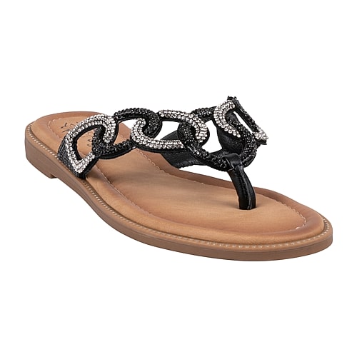 Click here for GC Shoes Womens Vania Embellished Chain Flat Sanda... prices