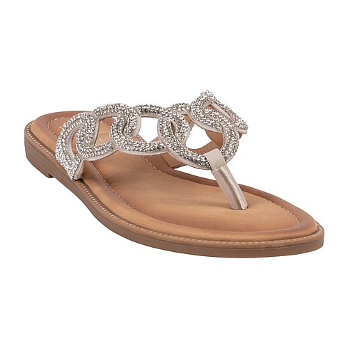 Click here for GC Shoes Womens Vania Embellished Chain Flat Sanda... prices
