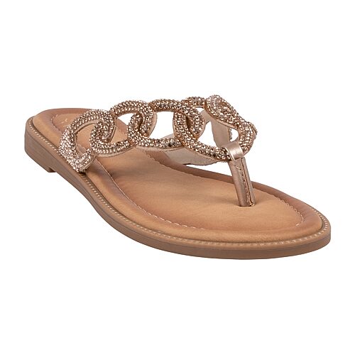 Click here for GC Shoes Womens Vania Embellished Chain Flat Sanda... prices