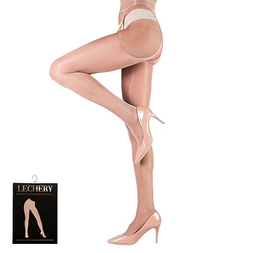 Click here for Lechery Womens Lustrous Silky Shiny Sheer Suspende... prices