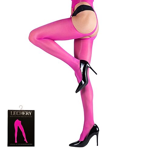 Click here for Lechery Womens Lustrous Silky Shiny Sheer Suspende... prices