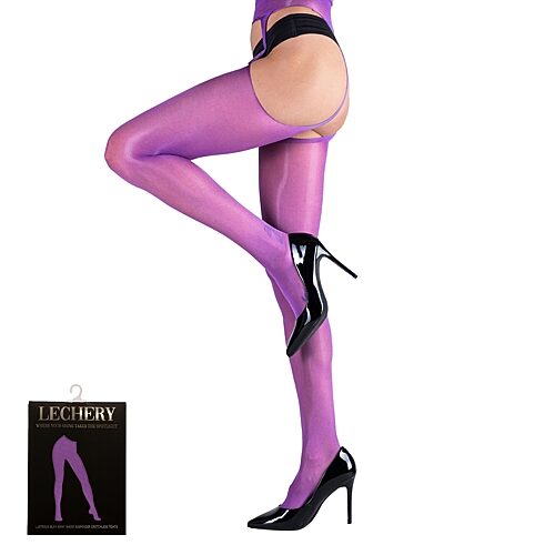 Click here for Lechery Womens Lustrous Silky Shiny Sheer Suspende... prices