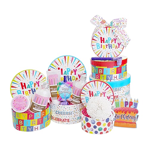 Click here for Alder Creek Happy Spa Wishes Gift Tower Food Set... prices