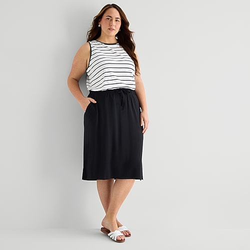 Click here for St. Johns Bay Womens Plus Midi A-Line Skirt  2x  B... prices