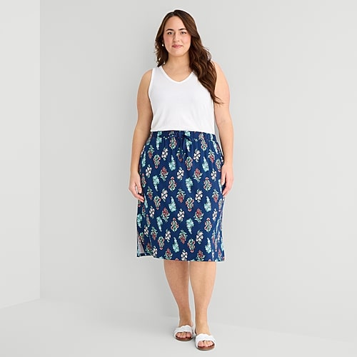 Click here for St. Johns Bay Womens Plus Midi A-Line Skirt  1x  B... prices