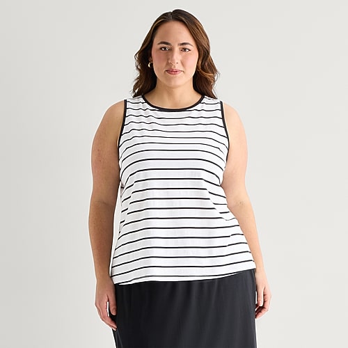 Click here for St. Johns Bay Womens Plus Scoop Neck Sleeveless Ta... prices