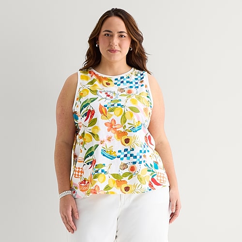 Click here for St. Johns Bay Womens Plus Scoop Neck Sleeveless Ta... prices