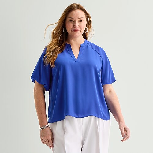 Click here for Liz Claiborne Womens Plus V Neck Short Sleeve Sati... prices