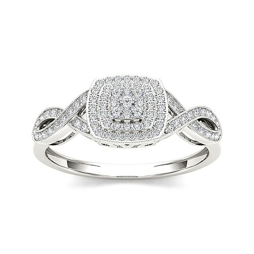 Click here for 1/4 CT.T.W. Natural Diamond 10K White Gold Engagem... prices