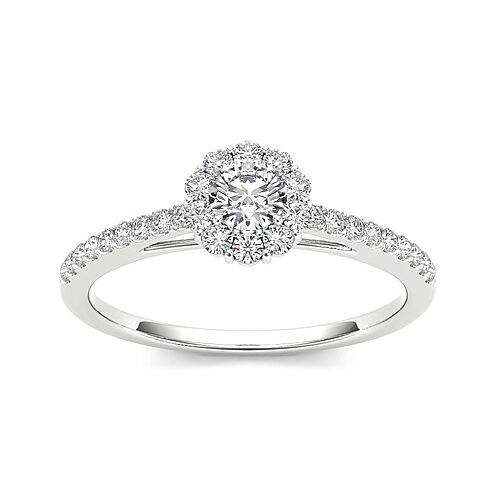 Click here for 1/2 CT.T.W. Natural Diamond 10K White Gold Engagem... prices