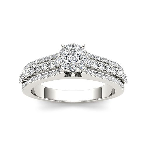 Click here for 1/2 CT.T.W. Natural Diamond 10K White Gold Engagem... prices