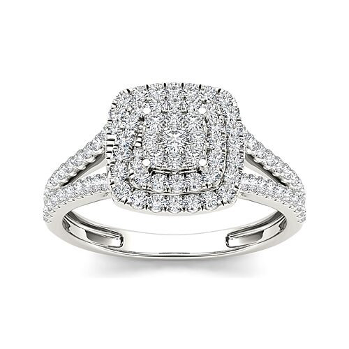 Click here for 1/2 CT.T.W. Natural Diamond 10K White Gold Engagem... prices