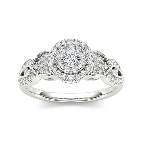 Click here for 1/2 CT.T.W. Natural Diamond Cluster 10K White Gold... prices