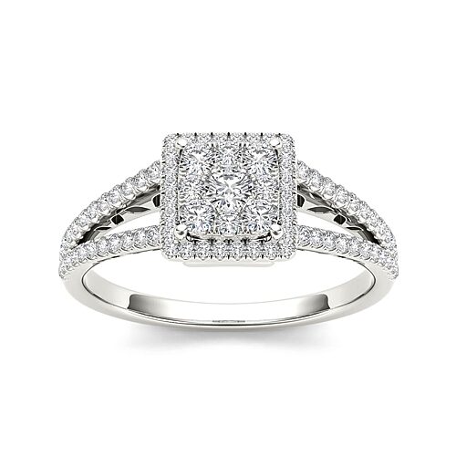 Click here for 1/2 CT.T.W. Natural Diamond 10K White Gold Engagem... prices