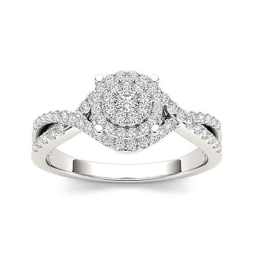 Click here for 1/2 CT.T.W. Natural Diamond 10K White Gold Engagem... prices