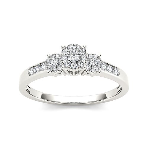 Click here for 1/3 CT.T.W. Natural Diamond 10K White Gold Engagem... prices