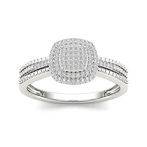 Click here for 1/5 CT.T.W. Natural Diamond 10K White Gold Engagem... prices