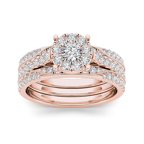 Click here for 1 CT.T.W. Natural Diamond 14K Yellow Gold Bridal S... prices