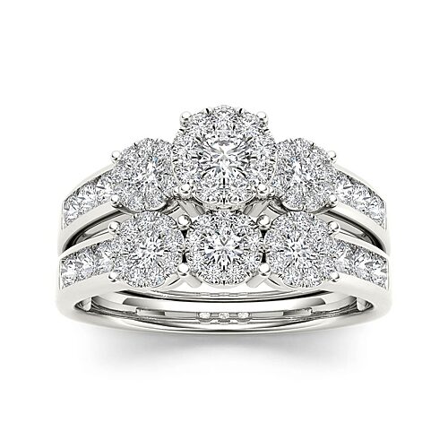 Click here for 3/4 CT.T.W. Natural Diamond 10K White Gold Bridal... prices