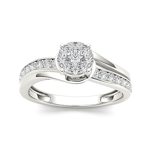 Click here for 3/8 CT.T.W. Natural Diamond 10K White Gold Engagem... prices