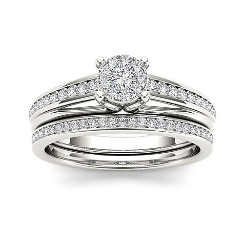 Click here for 3/8 CT.T.W. Natural Diamond 10K White Gold Bridal... prices
