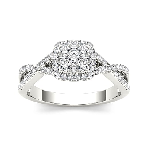 Click here for 3/8 CT.T.W. Natural Diamond 10K White Gold Engagem... prices