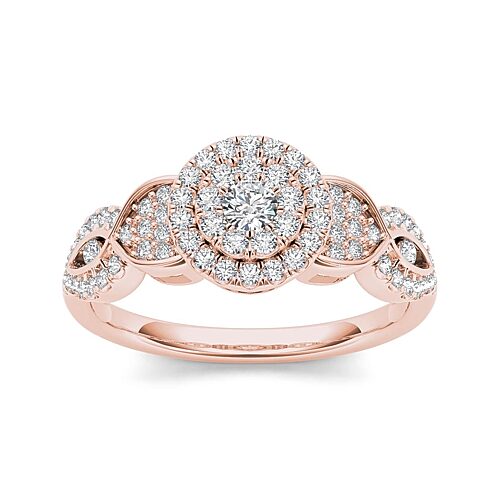 Click here for 1/2 CT.T.W. Natural Diamond Cluster 10K Rose Gold... prices