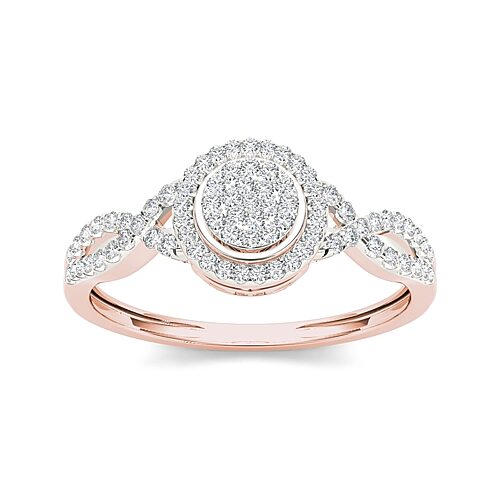 Click here for 1/3 CT.T.W. Natural Diamond 10K Rose Gold Engageme... prices