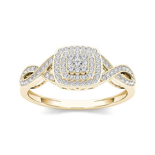 Click here for 1/4 CT.T.W. Natural Diamond 10K Yellow Gold Engage... prices