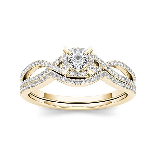 Click here for 1/3 CT.T.W. Natural Diamond 14K Yellow Gold Engage... prices