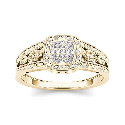 Click here for 1/10 CT.T.W. Natural Diamond 10K Yellow Gold Engag... prices